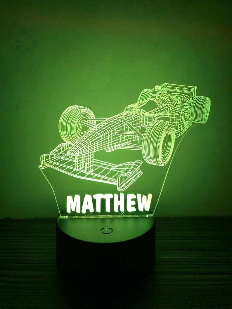 Personalised LED Neon Multi Colour F1 Style Motor Racing Car - Etsy UK