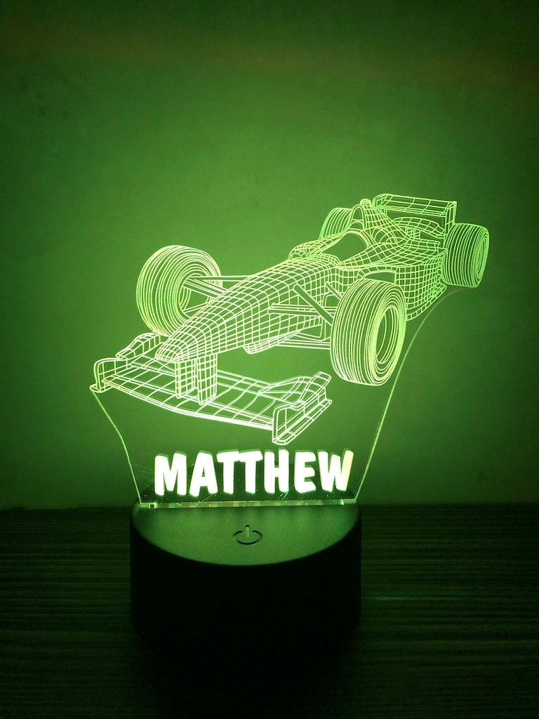 Personalised LED Neon Multi Colour F1 Style Motor Racing Car | Etsy