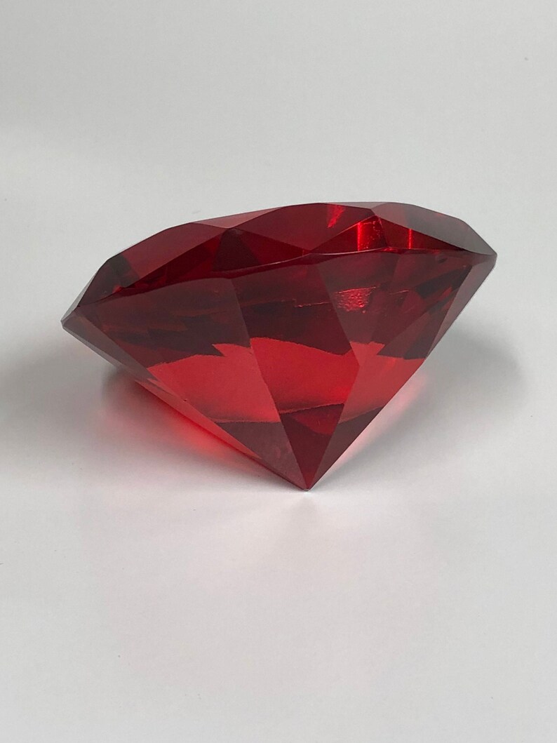 Red Crystal Diamond Glass Paperweight Gift Engraved | Etsy