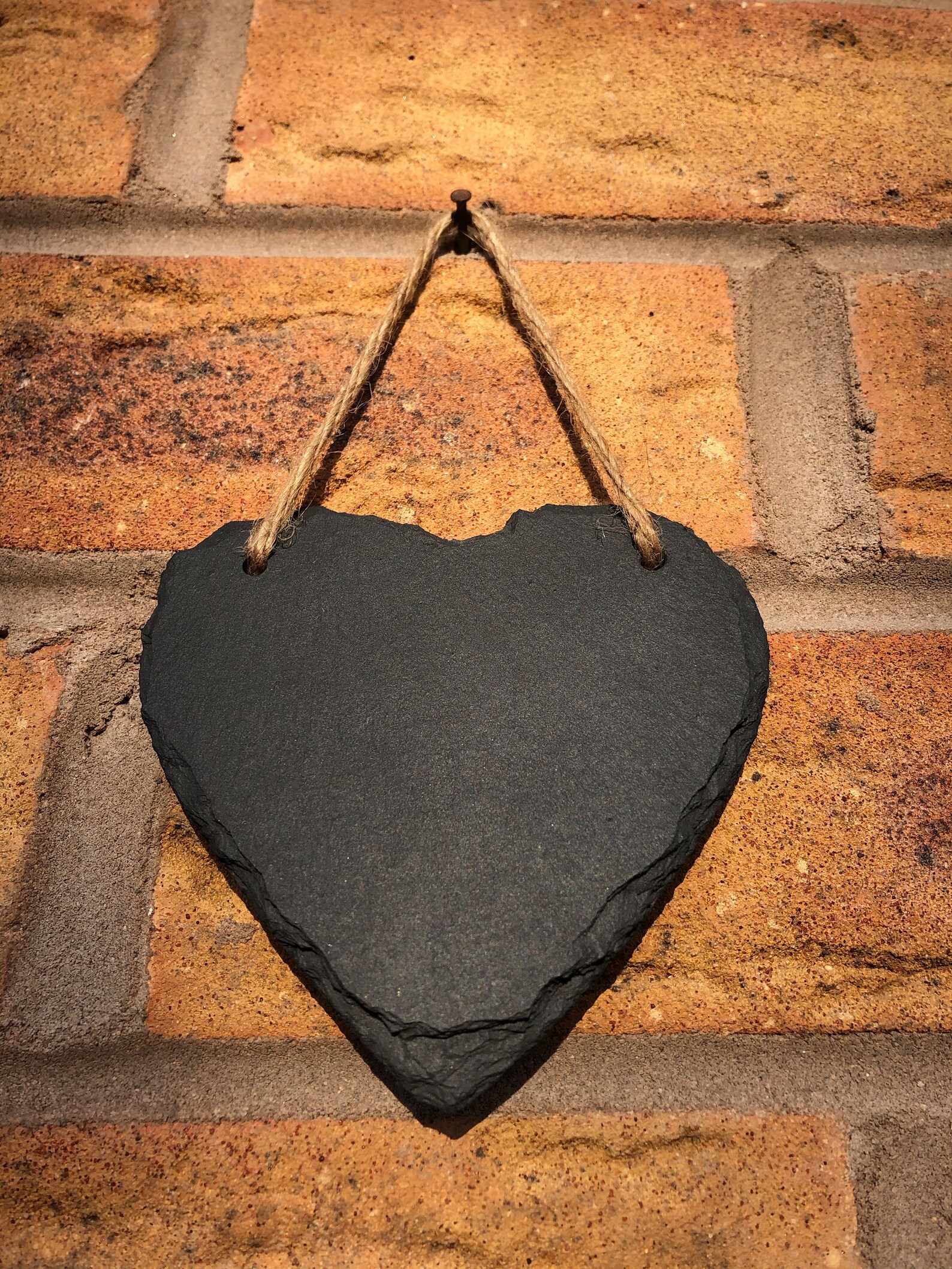 Personalised Rustic Hanging Heart Slate Plaque Sign Any - Etsy UK