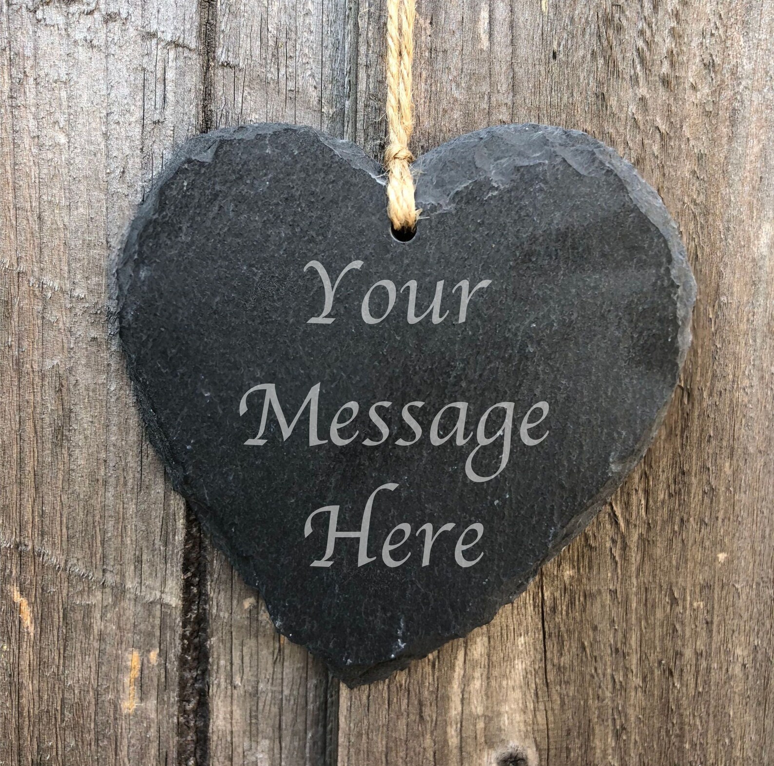 Personalised Rustic Hanging Heart Slate Plaque Sign Any - Etsy UK