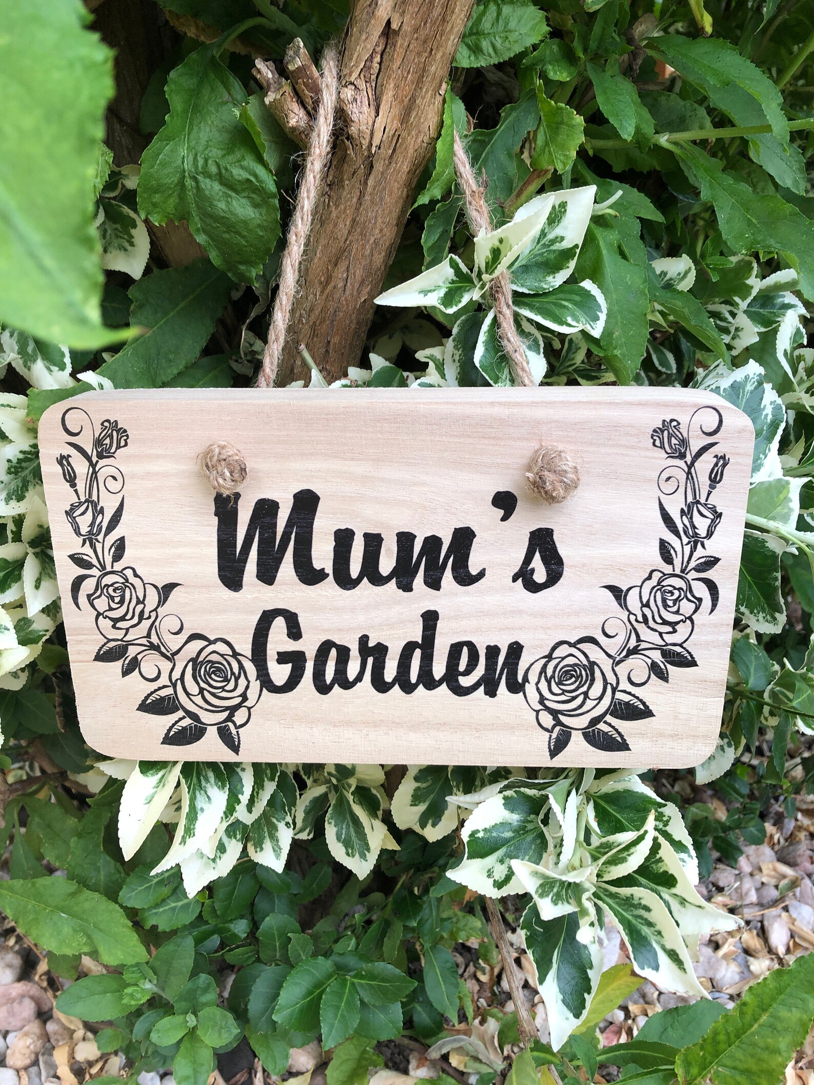 Personalised Hanging Memorial Garden Sign Mum's Garden - Etsy UK