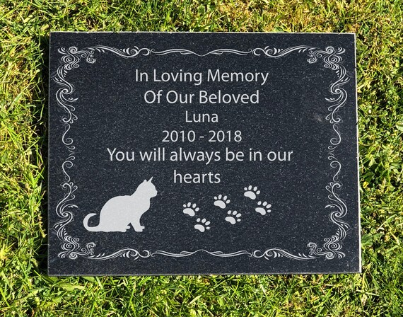 Large Personalised in Loving Memory Pet Cat Memorial Granite - Etsy