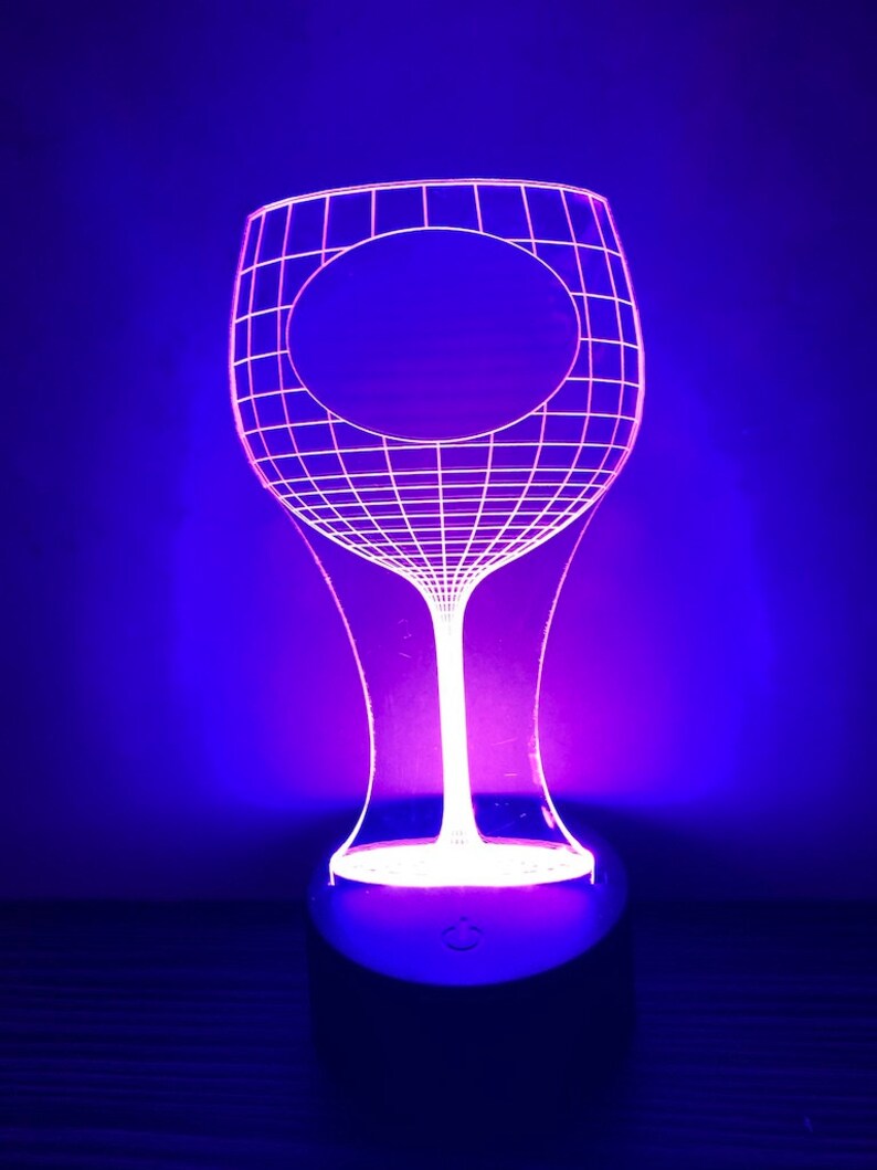 Engraved LED Neon Multi Colour Wine Glass Night Light | Etsy
