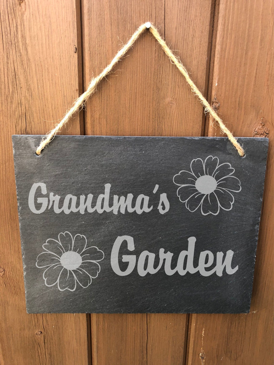 Personalised Rustic Slate Mum's Garden Hanging Sign Plaque - Etsy