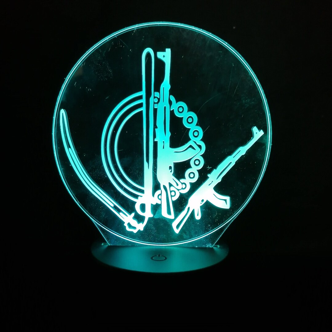 LED Neon Multi Colour Sikh Khanda AK-47 Night Light Sign - Etsy