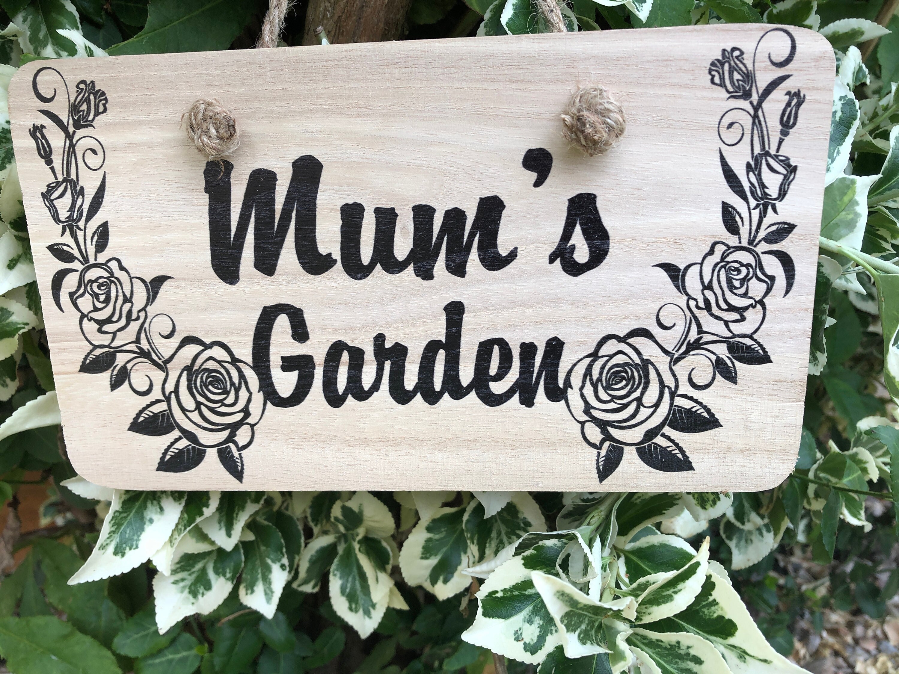 Personalised Hanging Memorial Garden Sign Mum's Garden - Etsy UK