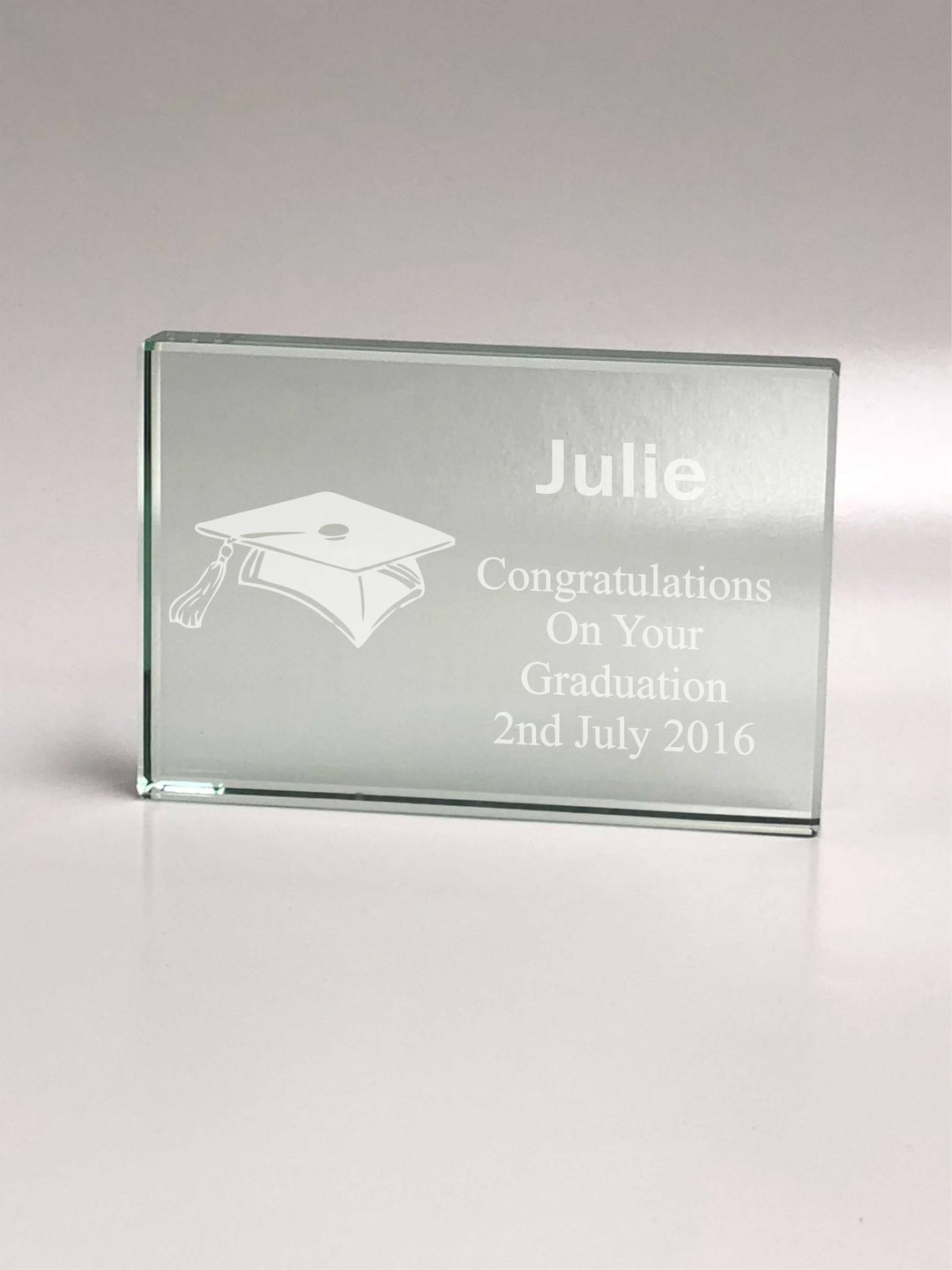 Personalised Engraved Large Glass Block Graduation Exam Congratulations ...