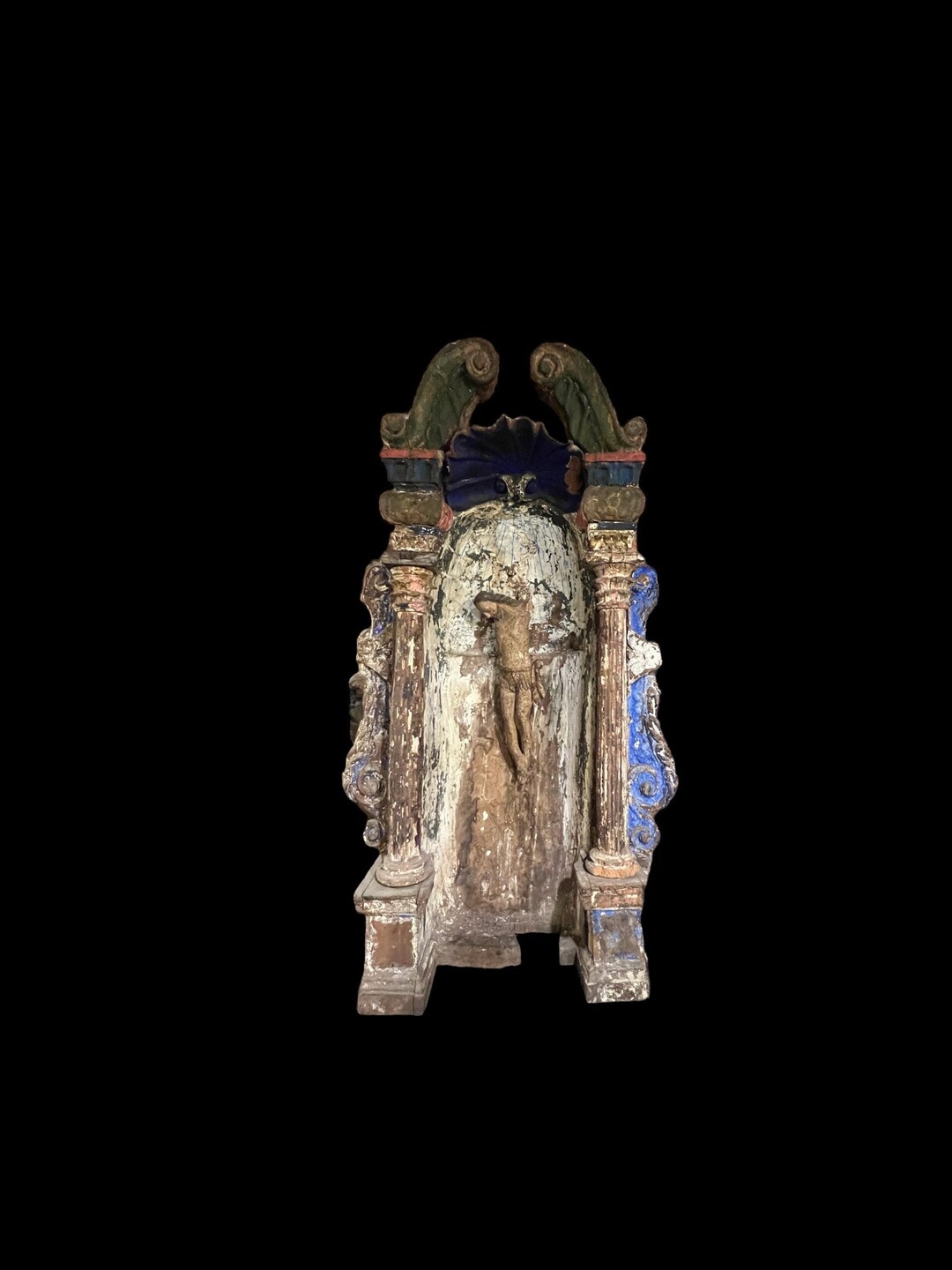 16th-17th Century Carved Wooden Religious Artifact Shrine - Niche for ...