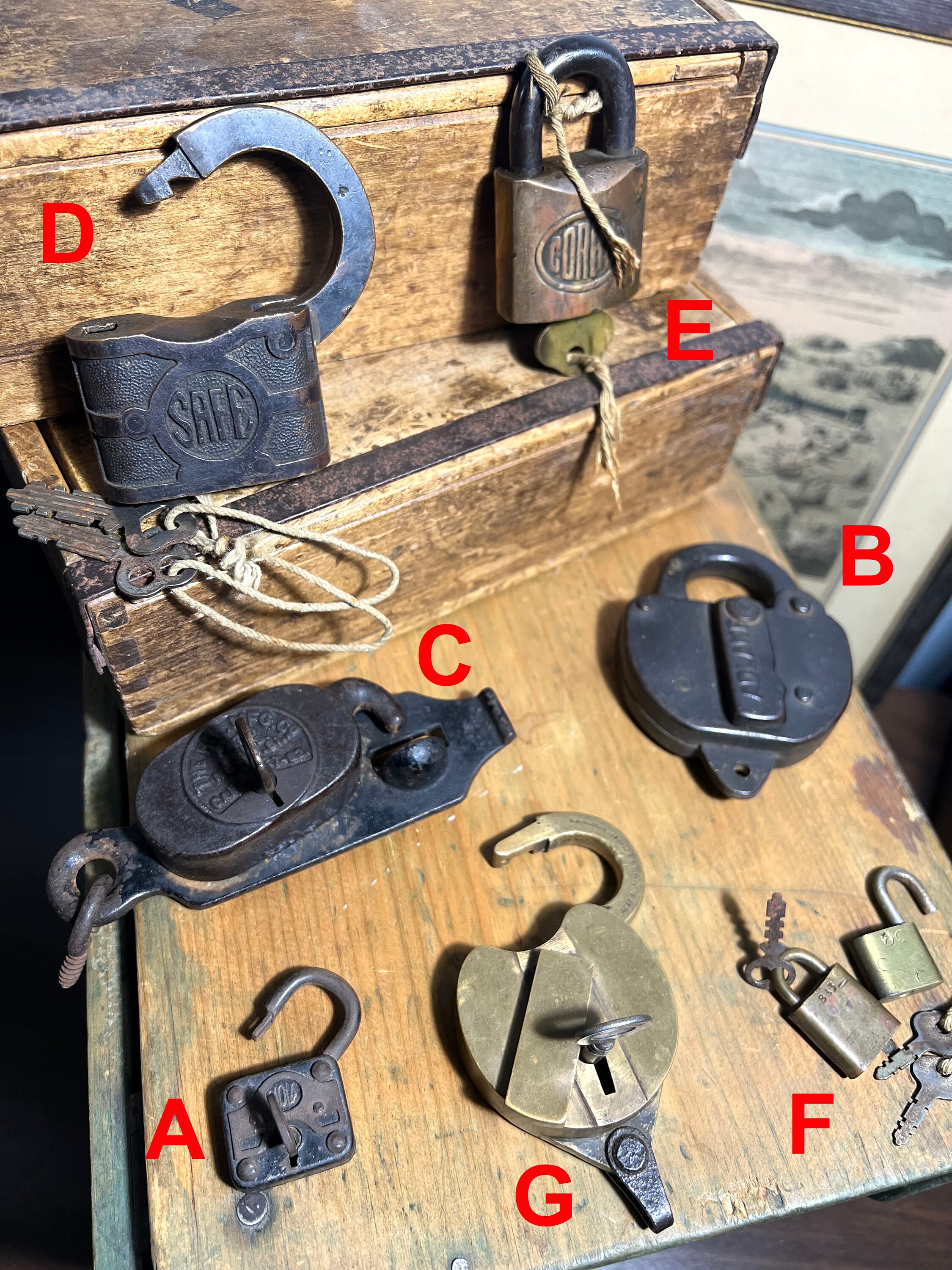 Assorted Antique Brass and Iron Padlocks - Early and Unique Lock ...
