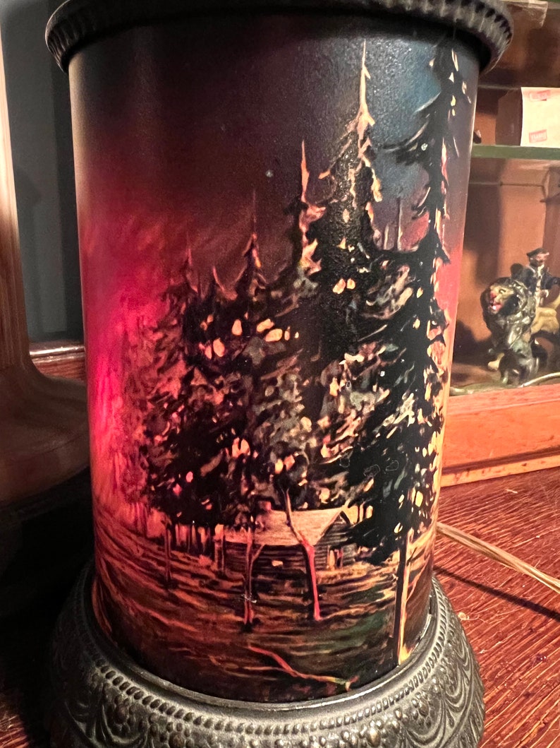 Antique Scene-in-action Motion Lamp Vintage Cast Iron and Glass Light ...