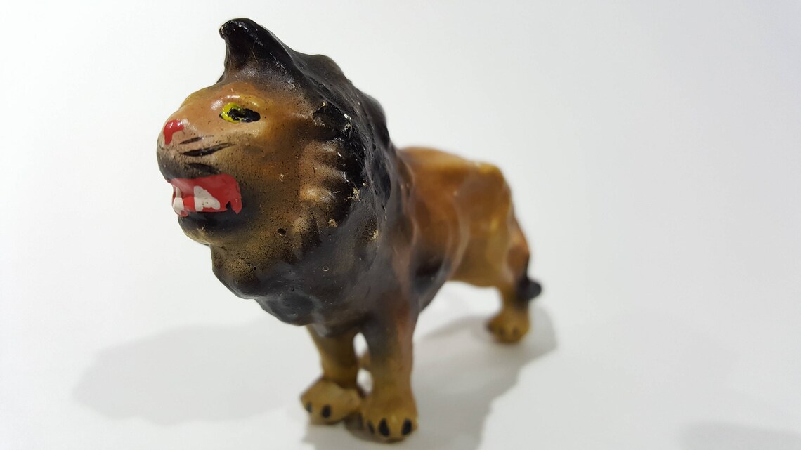Antique Pre-war Japan Elastolin Lineol Composition Painted Lion ...