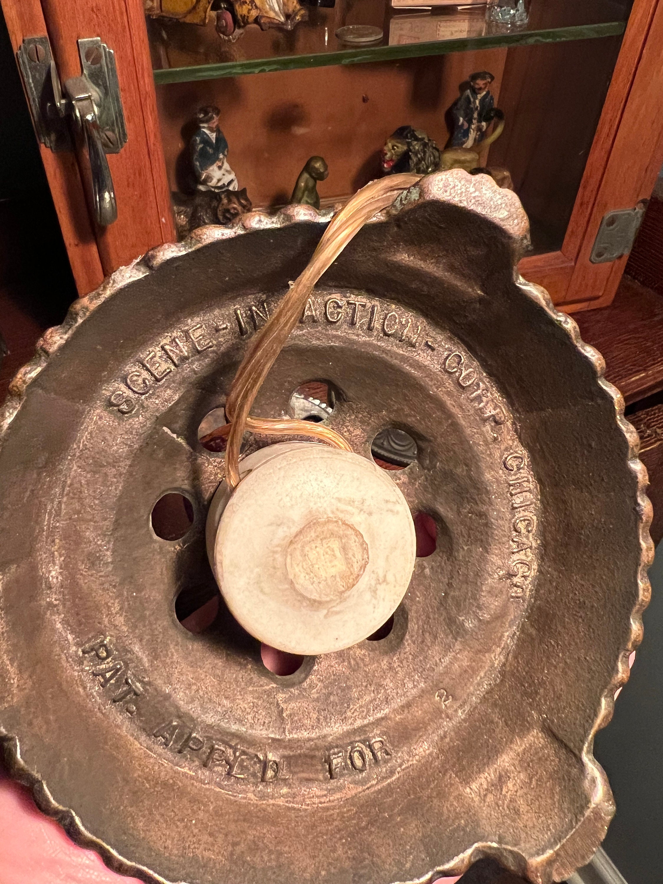 Antique Scene-in-action Motion Lamp Vintage Cast Iron and Glass Light ...