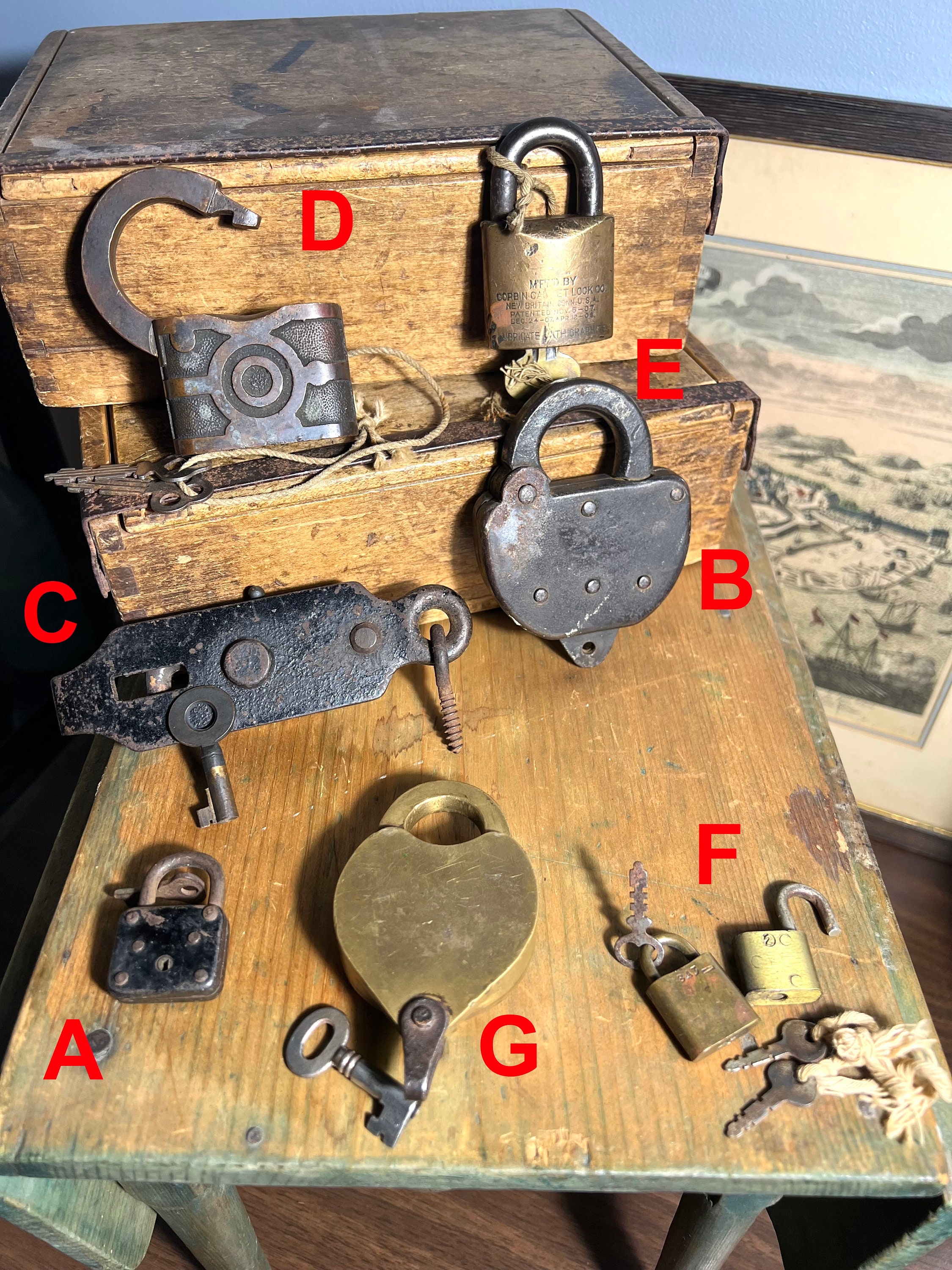 Assorted Antique Brass and Iron Padlocks - Early and Unique Lock ...