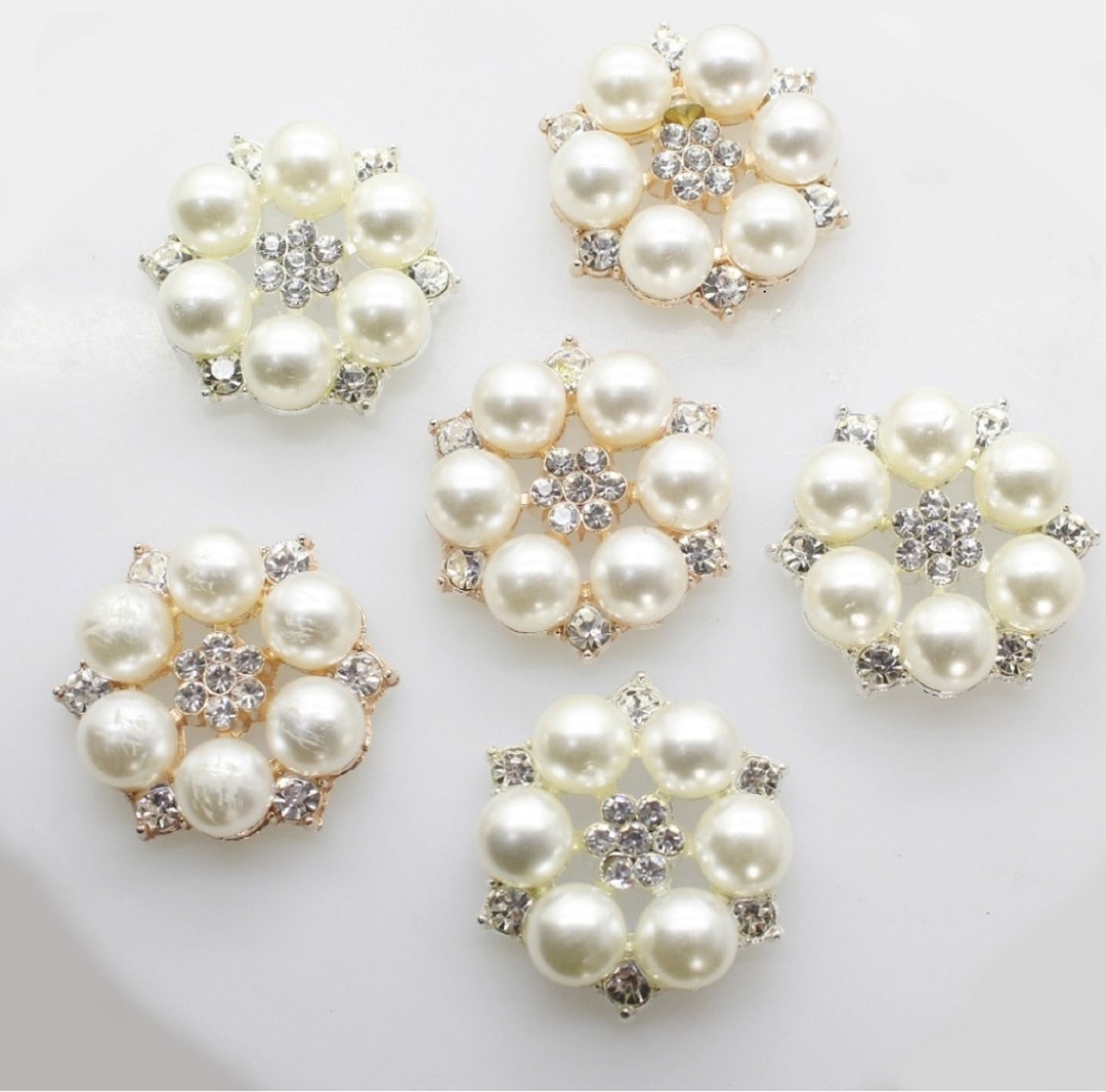 Pearl Embellishment Silver or Gold Decorative Embellishment 27mm ...