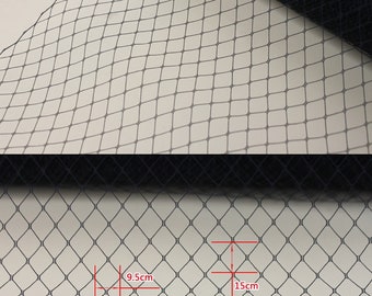 Russian Veiling BLACK Birdcage Veiling Blusher Netting DIY Net 10 ...
