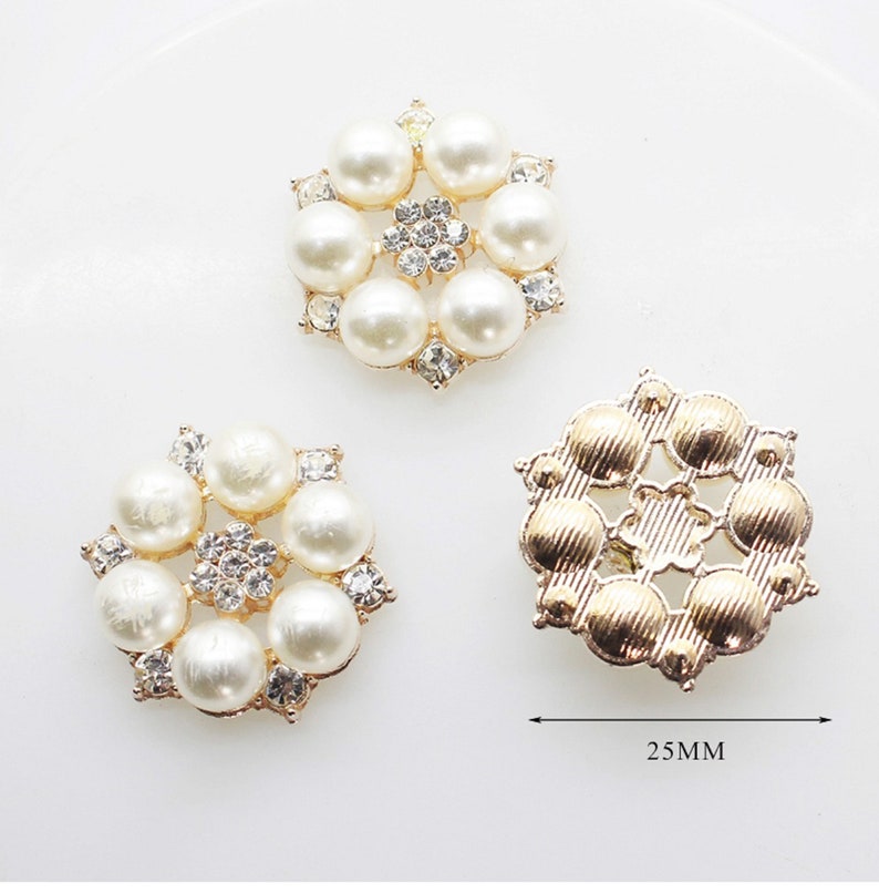 Pearl Embellishment Silver or Gold Decorative Embellishment 27mm ...