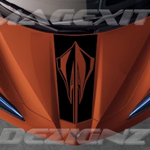 DETAILED CORVETTE C8 C8R STINGRAY Graphic Hood Decal Cast Vinyl ...