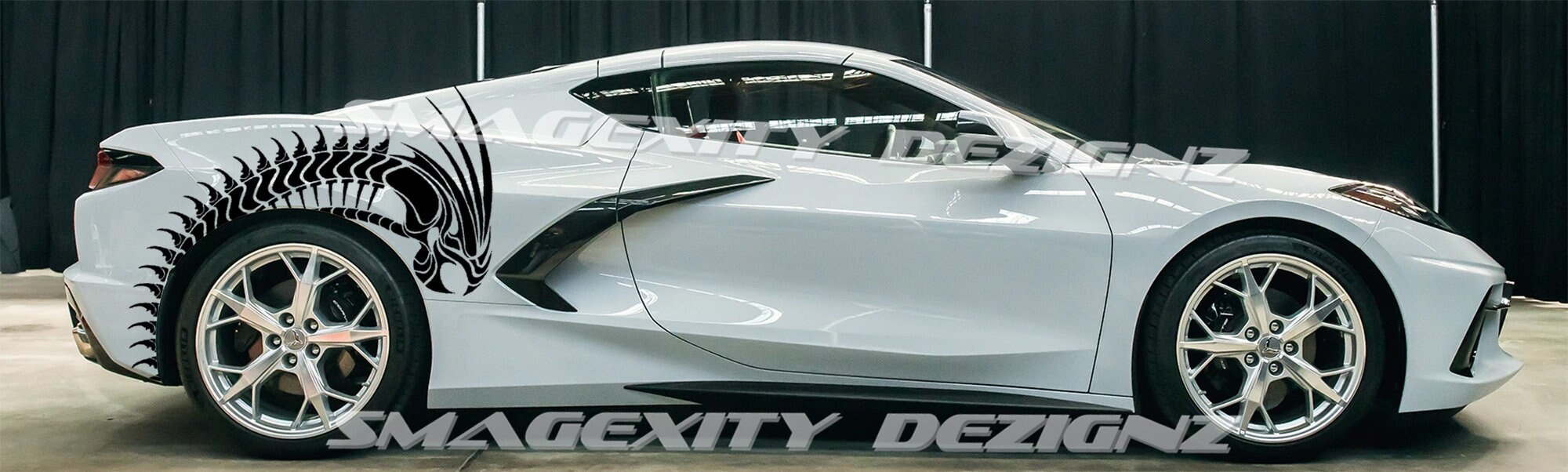 Drlver & PASSENGER Klts F0R CORVETTE C8 Custom Graphics Decal Tribal ...