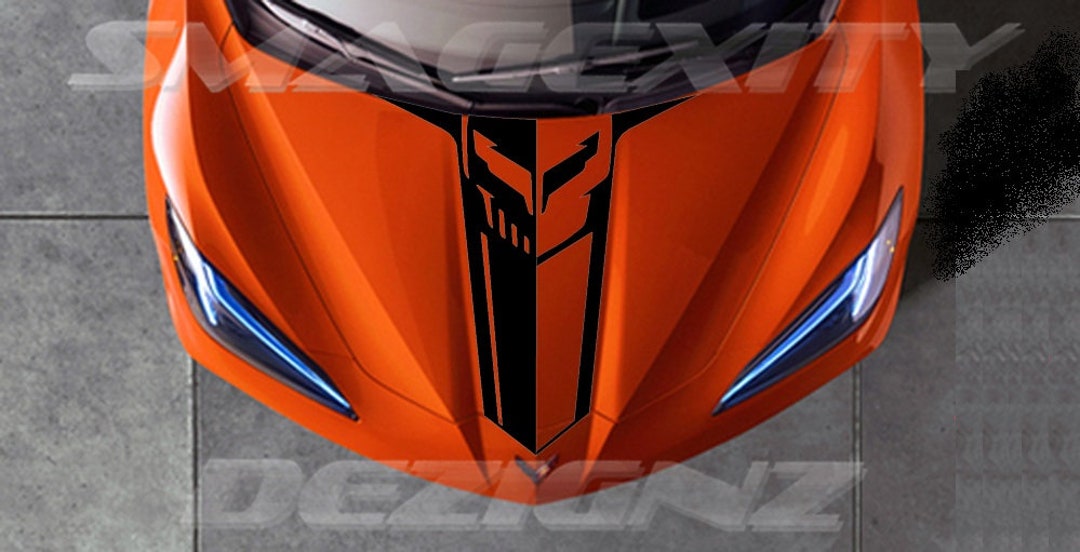 DETAILED CORVETTE C8 C8R STINGRAY Graphic Hood Decal Cast Vinyl ...