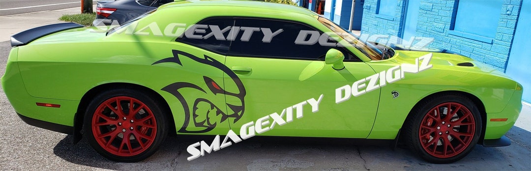 For Dodge CHALLENGER Largest Whole Hellcat Head CUSTOM Tribal Decal Klt ...