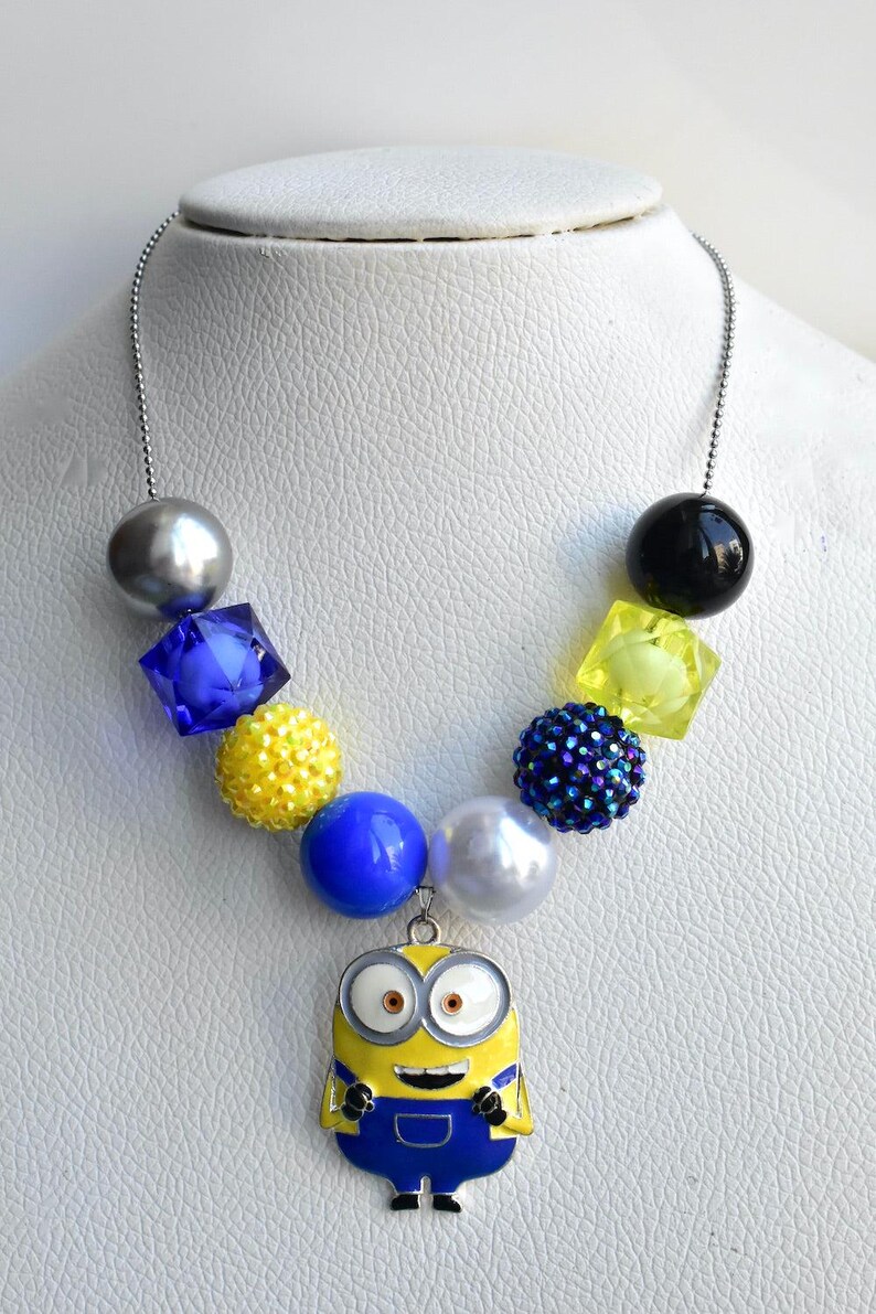 Minions Theme Bubblegum Beads Necklace Bbn231117 - Etsy