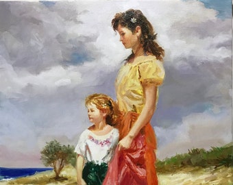 Hand-painted Reproduction - Pino Daeni - Oil Painting - Etsy