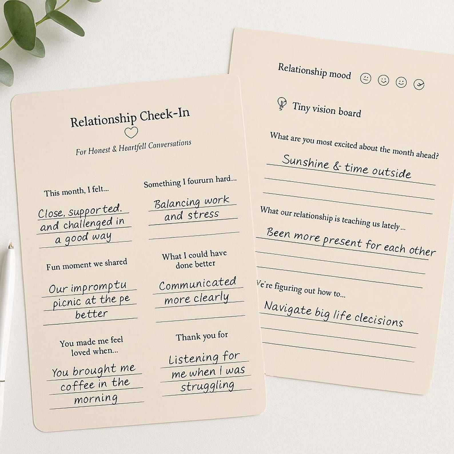 Couples Relationship Check-in | Therapy-inspired PDF | Monthly Journal ...