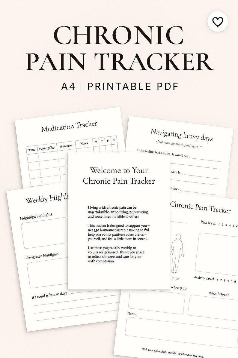 Chronic Pain Tracker Printable: Daily Symptom Journal & Self-care ...