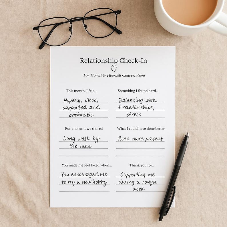 Couples Relationship Check-in | Therapy-inspired PDF | Monthly Journal ...
