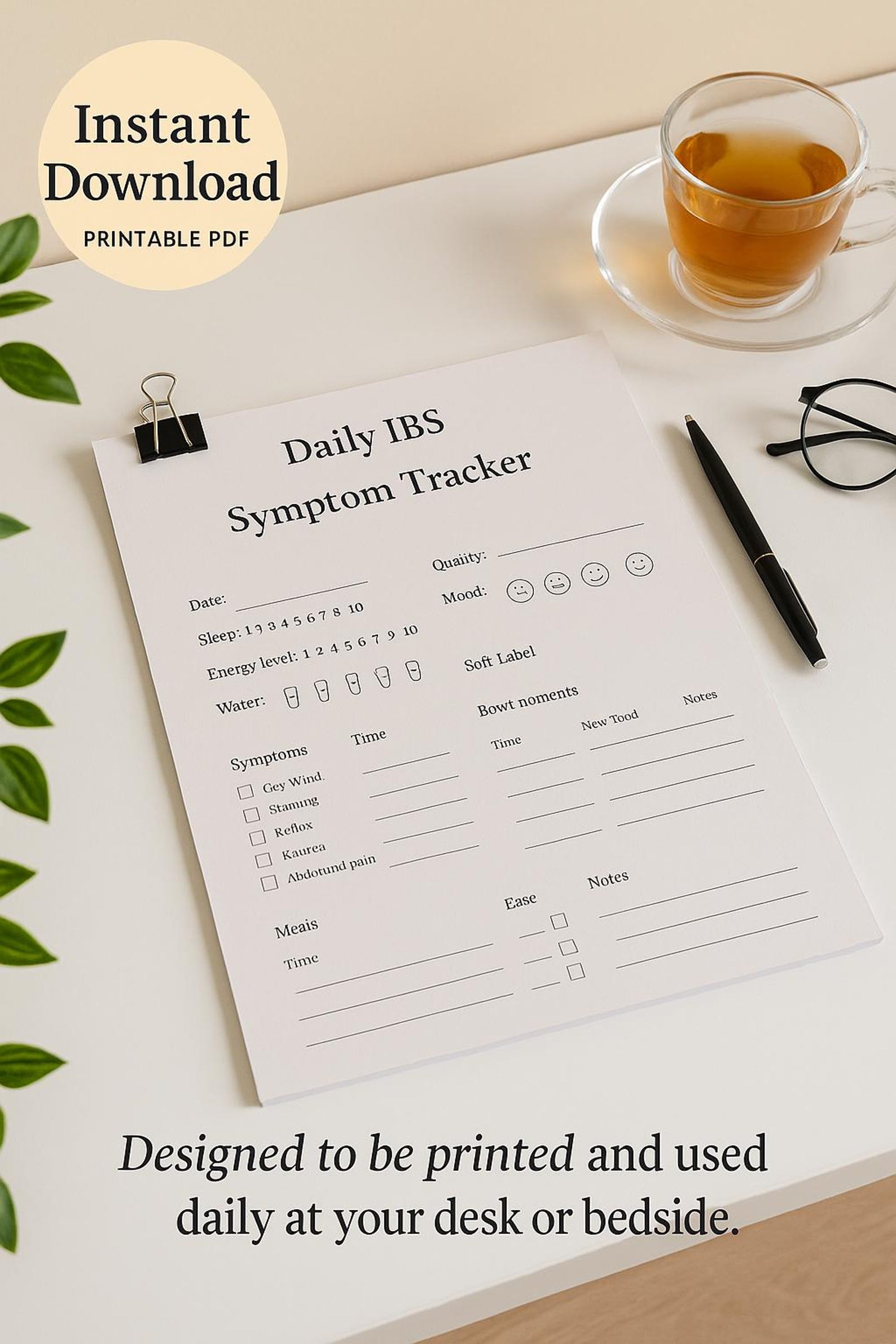 IBS & Crohn’s Tracker Printable: Daily Digestive Health Log (PDF ...