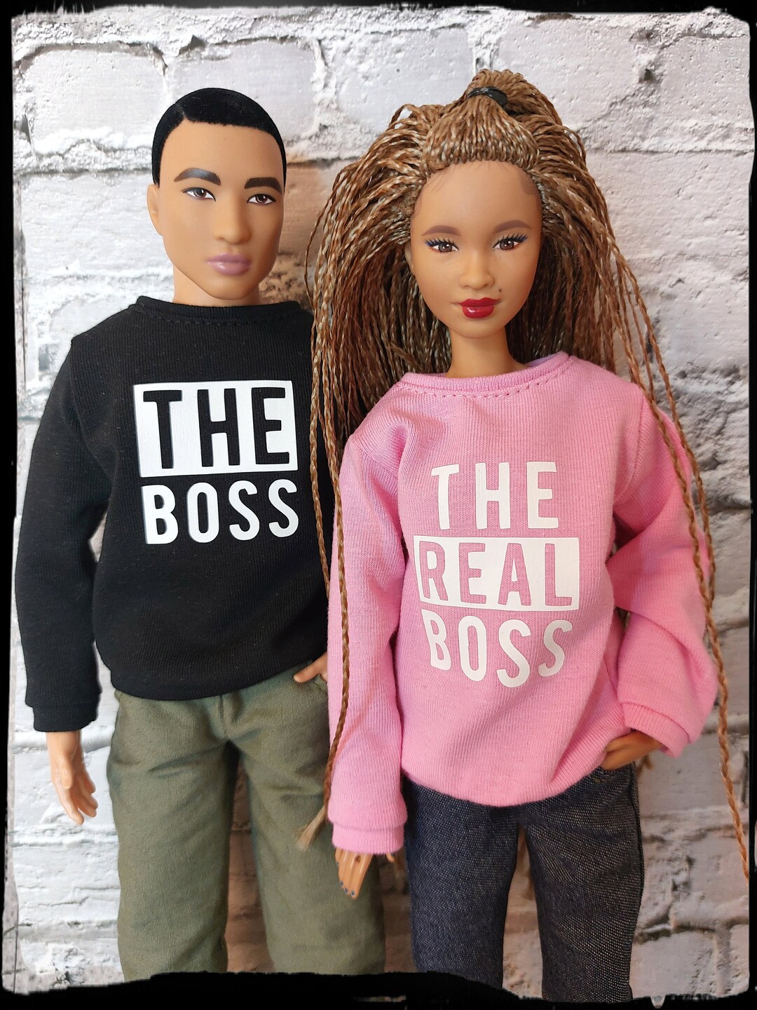Fashion Doll Clothes. Made on Order. Pink and Black Sweater With "the ...