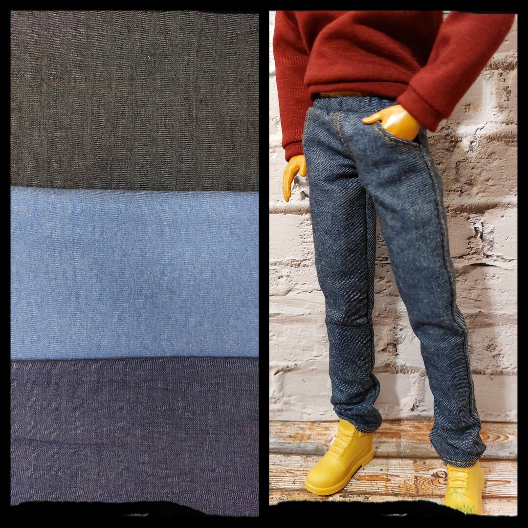 Handmade Jeans for Ken Doll: 1/6 Scale Doll Clothes With Pockets - Etsy