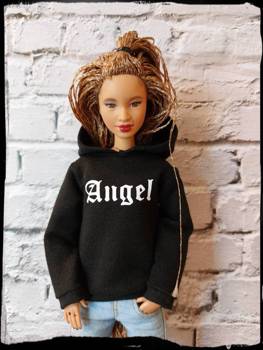 12", 1/6 Scale Female Doll Clothes, Made on Order, Black Hoodie With ...