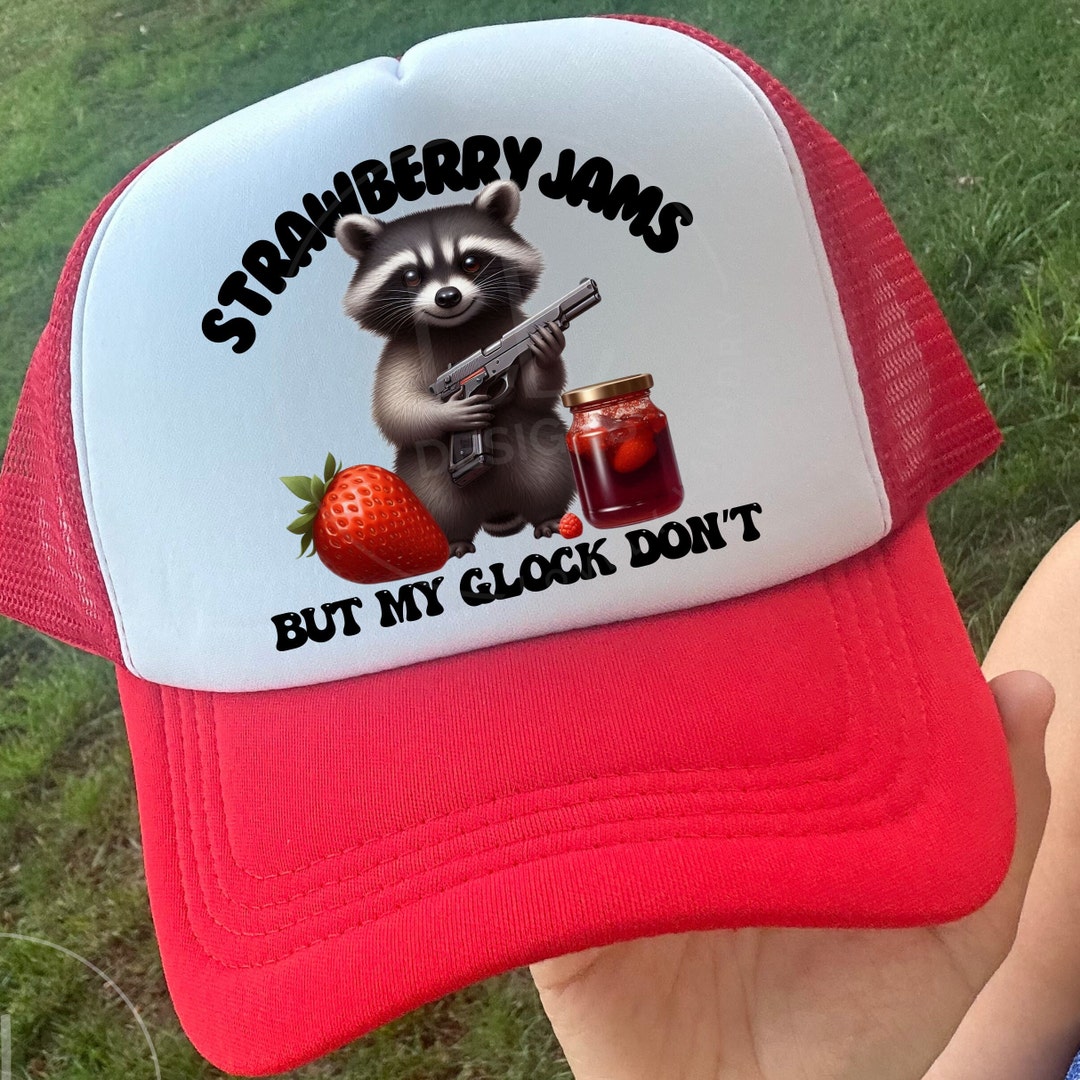 Strawberry Jams but My Glock Dont Raccoon PNG Sublimation Digital ...