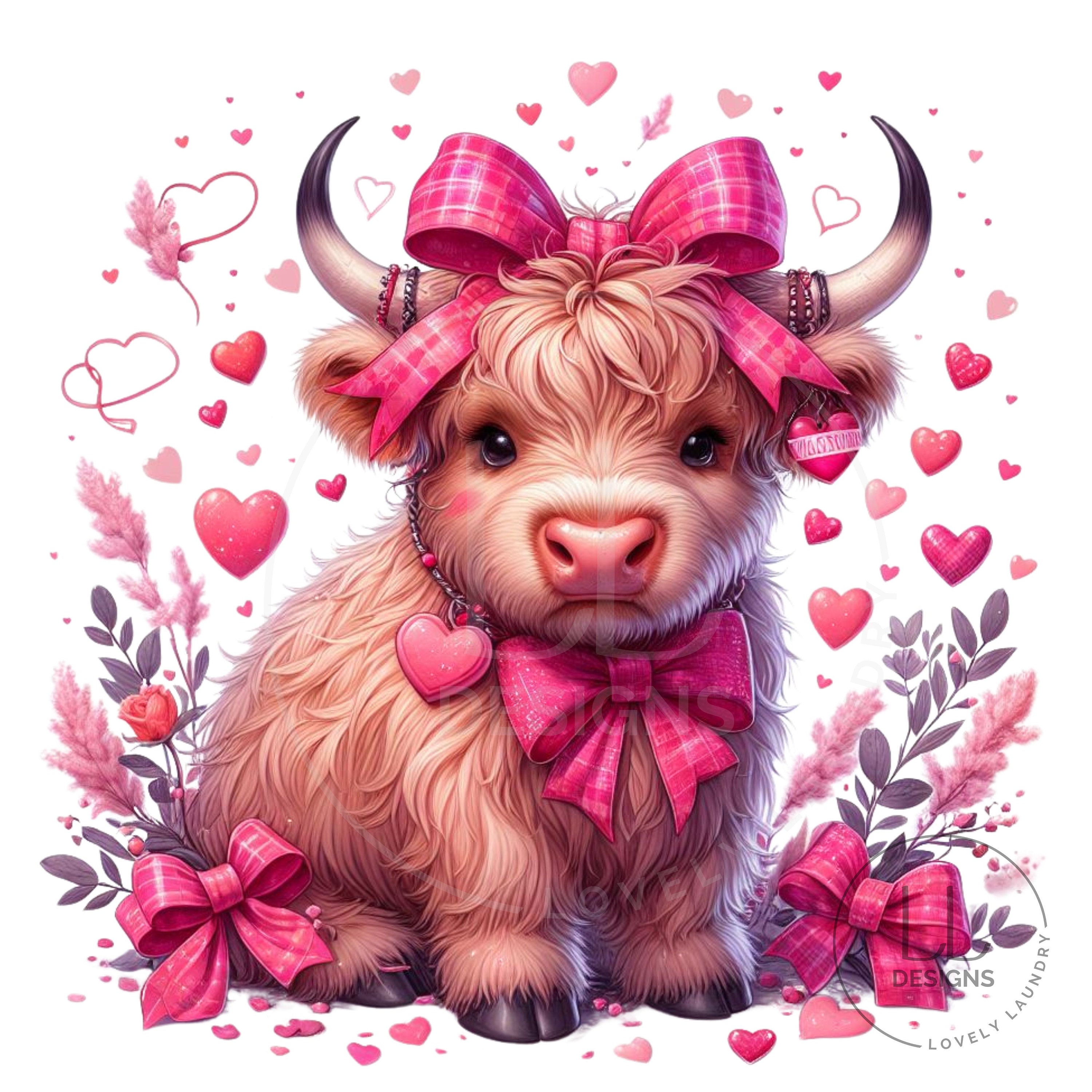 Highland Cow Valentine's Day Png Sublimation Design Download, Happy ...