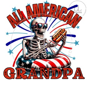 All American Grandpa PNG, Family Set, Fourth of July, USA Life Instant ...