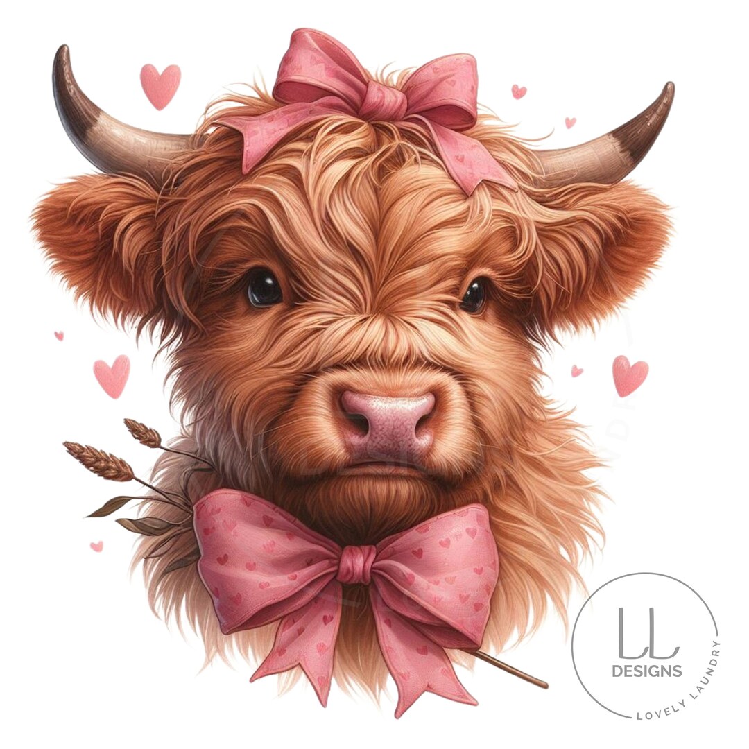 Highland Cow Valentine's Day Png Sublimation Design Download, Happy ...