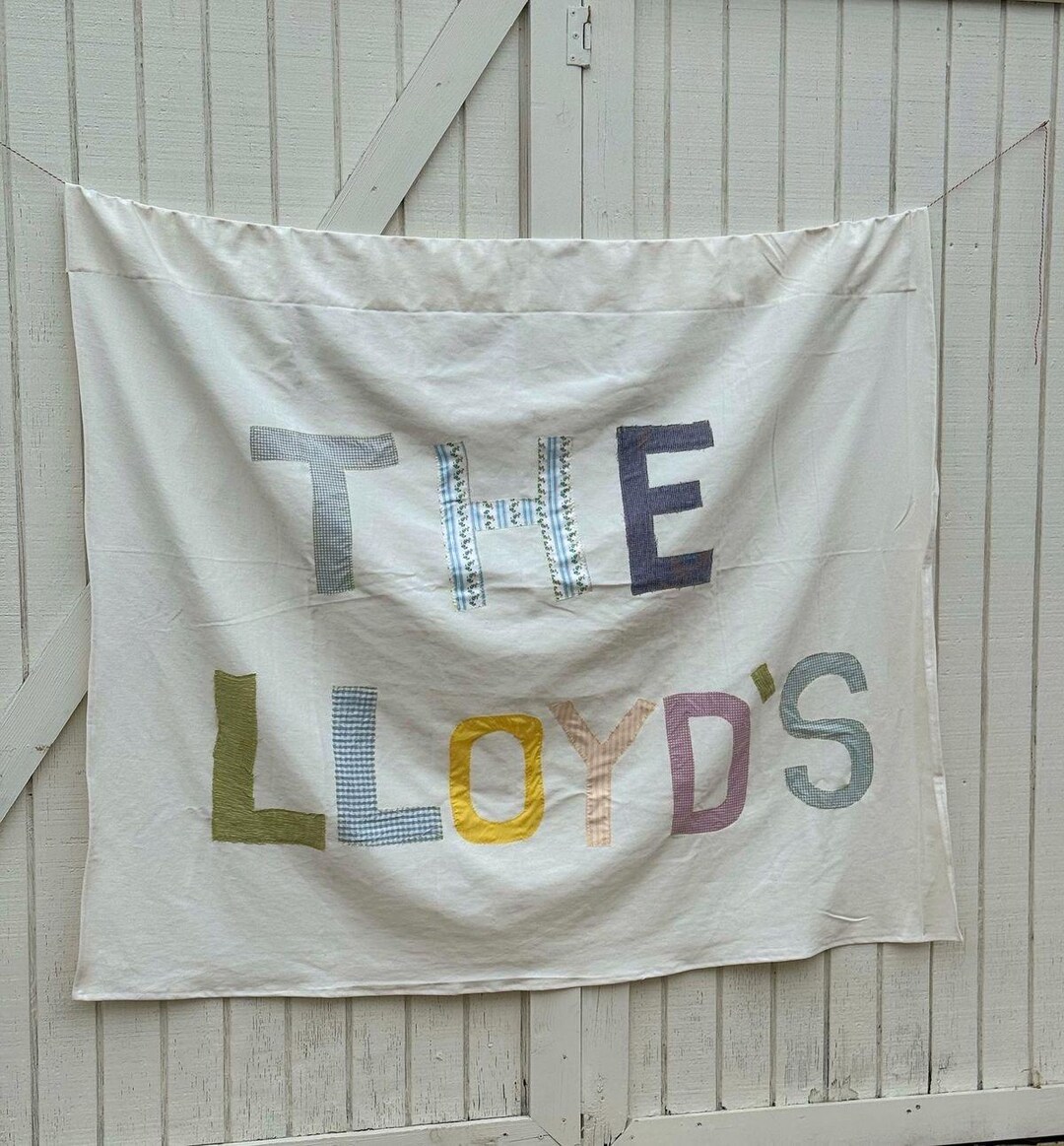 Custom Patchwork Banner | Personalized Fabric Banner | Wedding ...