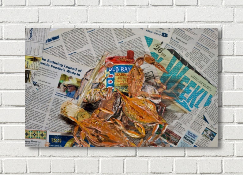 Old Bay Baby, Signed Print of Original Mixed Media Canvas, by Jennifer ...