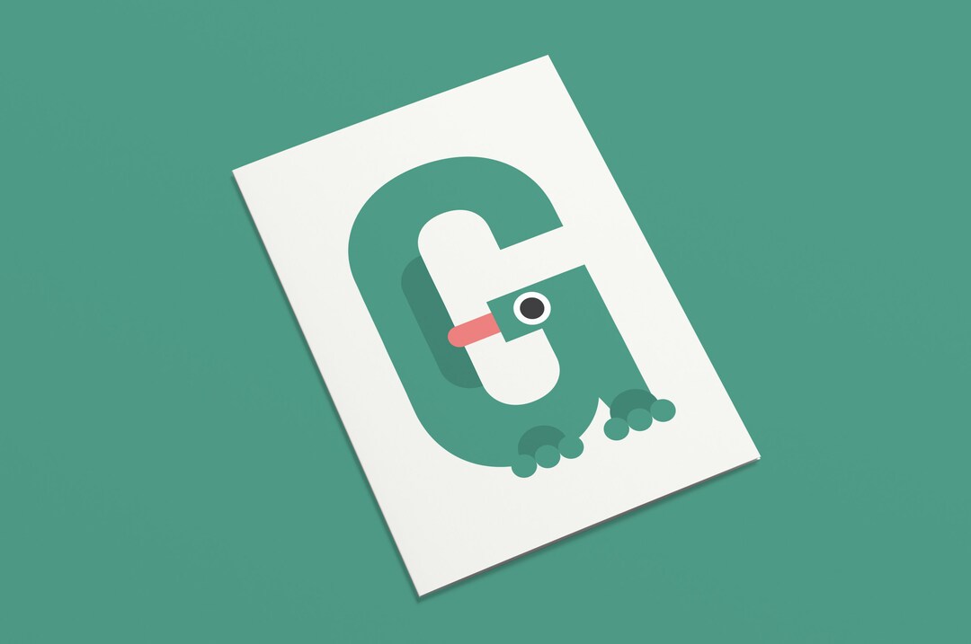 Letter G Card for Boys and Girls | Letter G Birthday Card | Initial G ...
