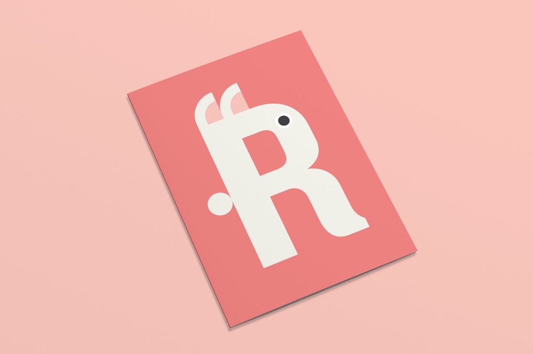 Letter R Card for Boys and Girls Letter R Birthday Card Initial R Card ...