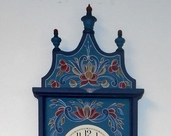 Norwegian Rosemaling Decorative Wall Clock - Etsy