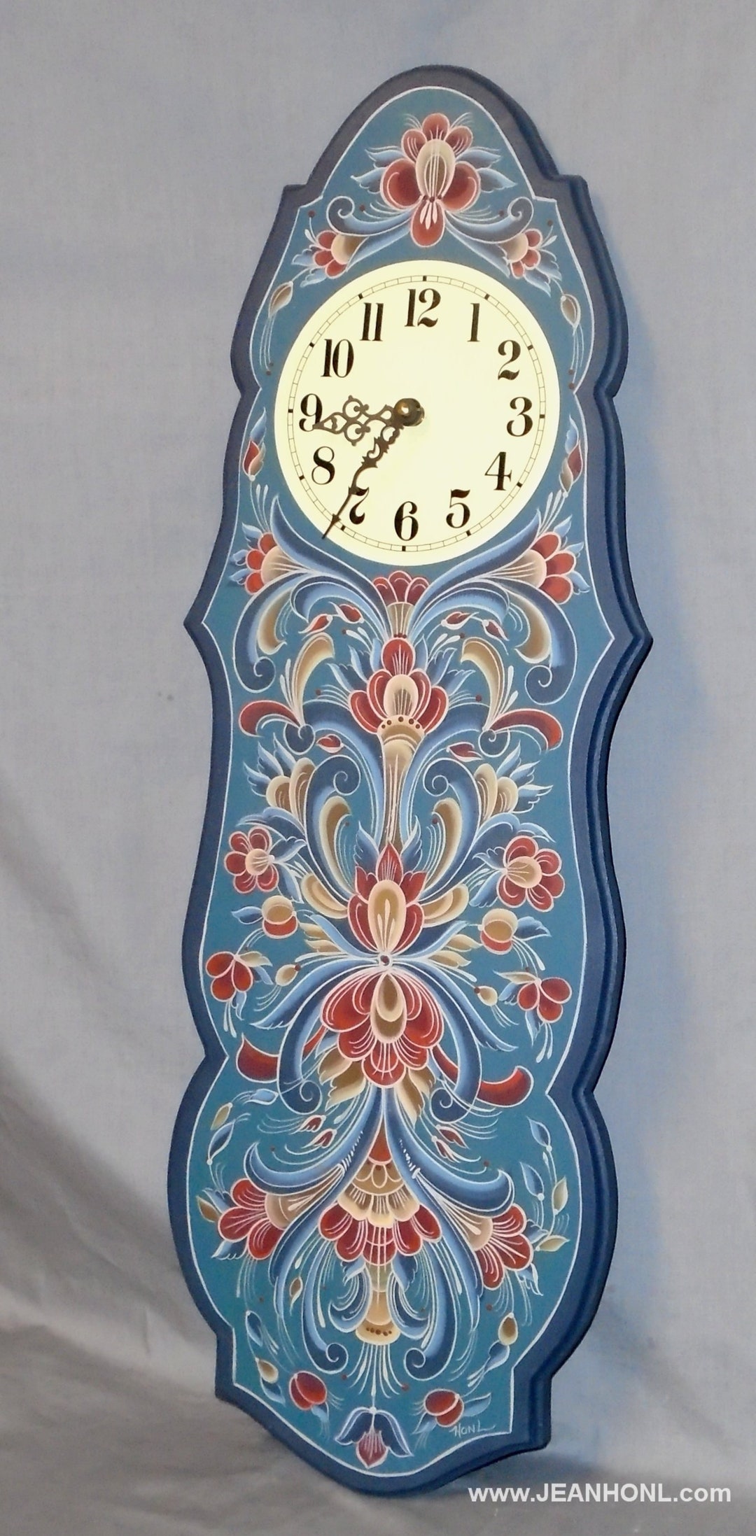 Norwegian Rosemaling Decorative Wall Clock - Etsy