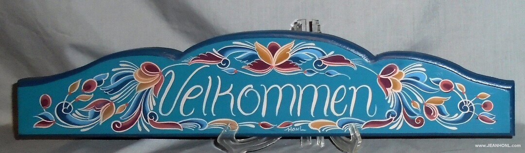Norwegian Rosemaling Velkommen Welcome Sign - Etsy