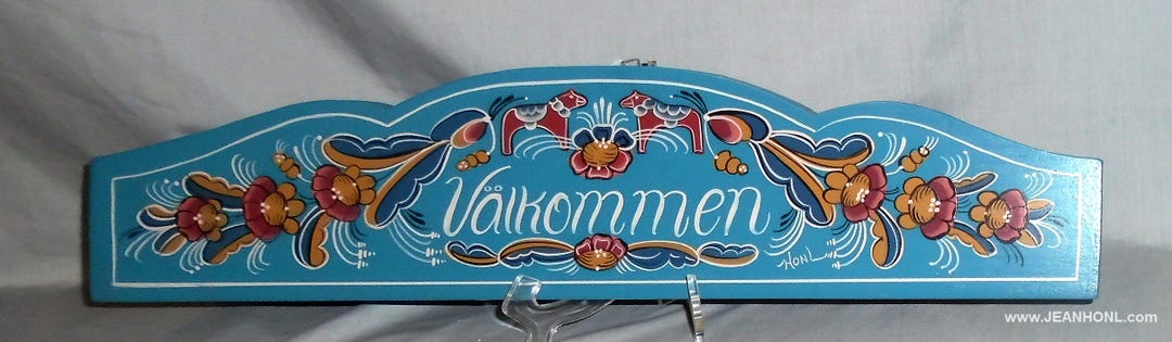 Swedish Dala Valkommen Welcome Sign - Etsy