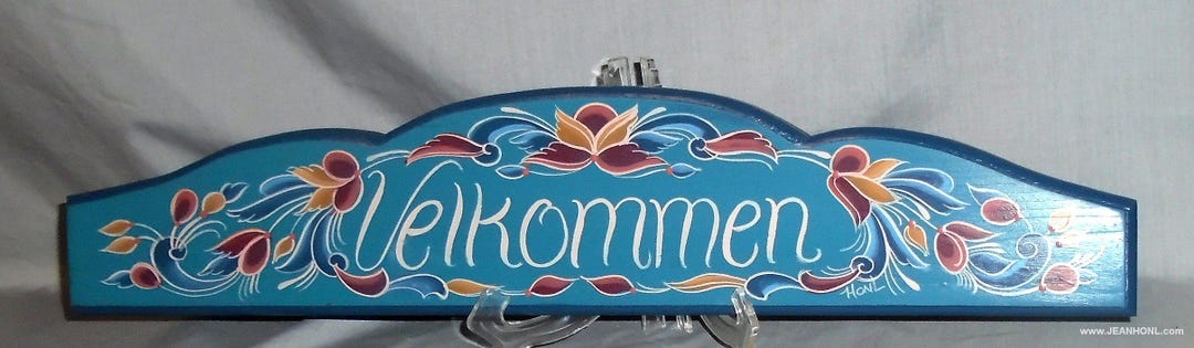 Norwegian Rosemaling Velkommen Welcome Sign - Etsy