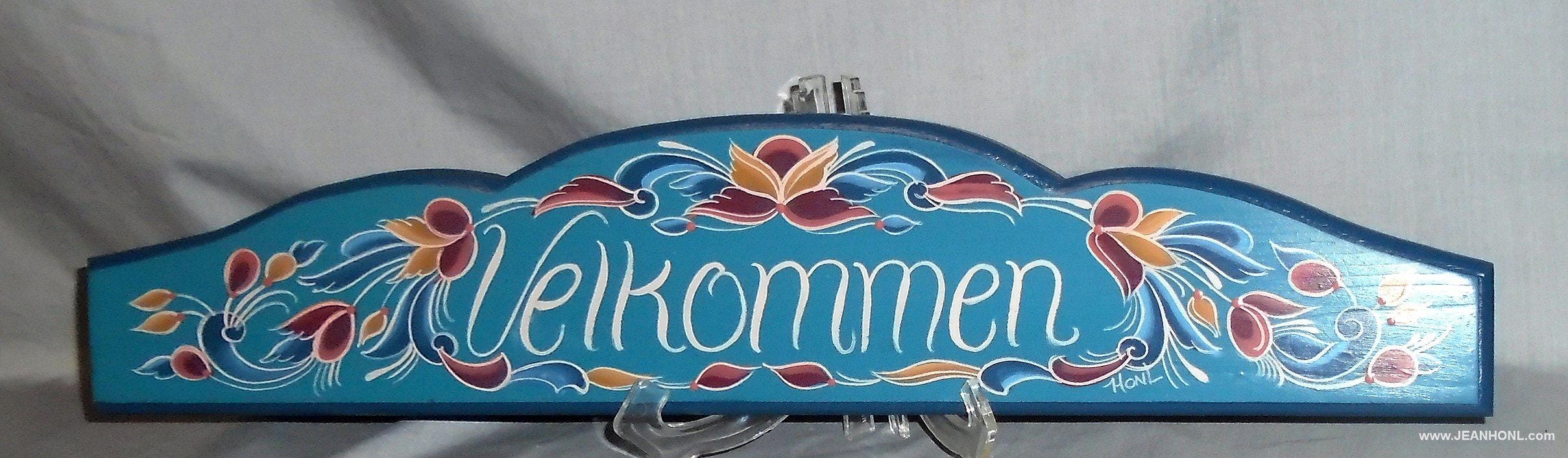 Norwegian Rosemaling Velkommen Welcome Sign - Etsy