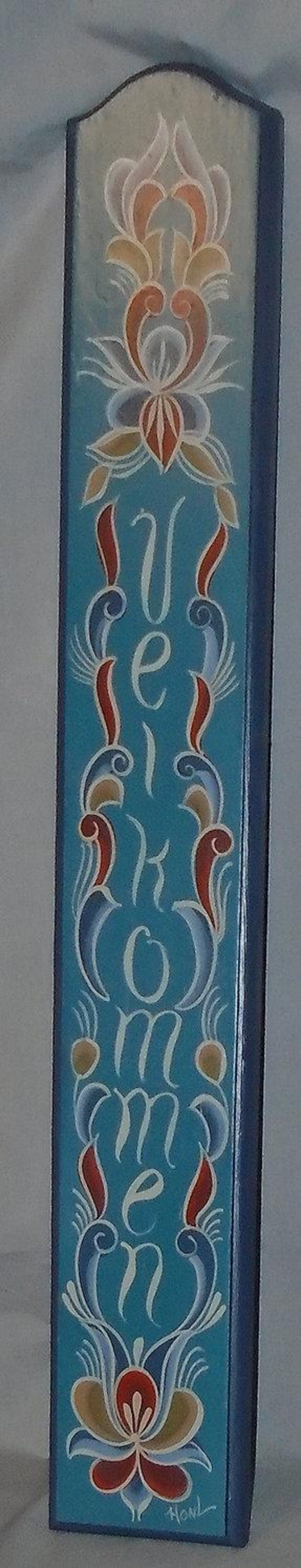 Norwegian Rosemaling Velkommen Welcome Sign - Etsy