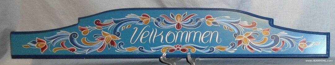 Rosemaling X-large Velkommen Welcome Sign - Etsy
